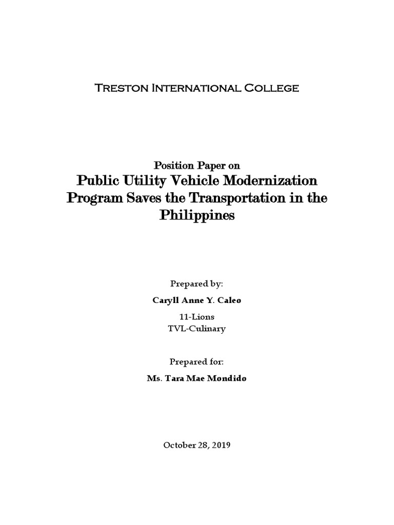 PUV Modernization Program in the Philippines | PDF | Transport ...