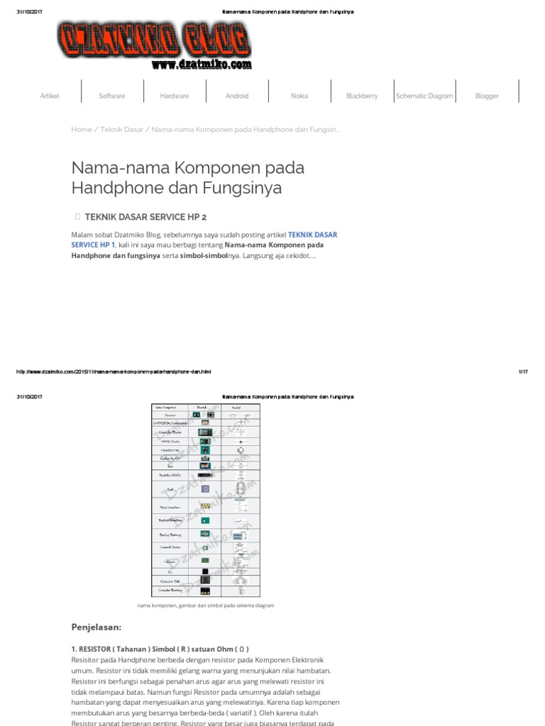 Nama-Nama Komponen Pada Handphone Dan Fungsinya | PDF