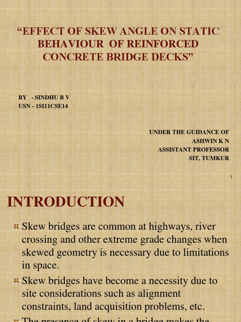 Effect of Skew Angle On Static Behaviour 1 | PDF | Beam (Structure ...