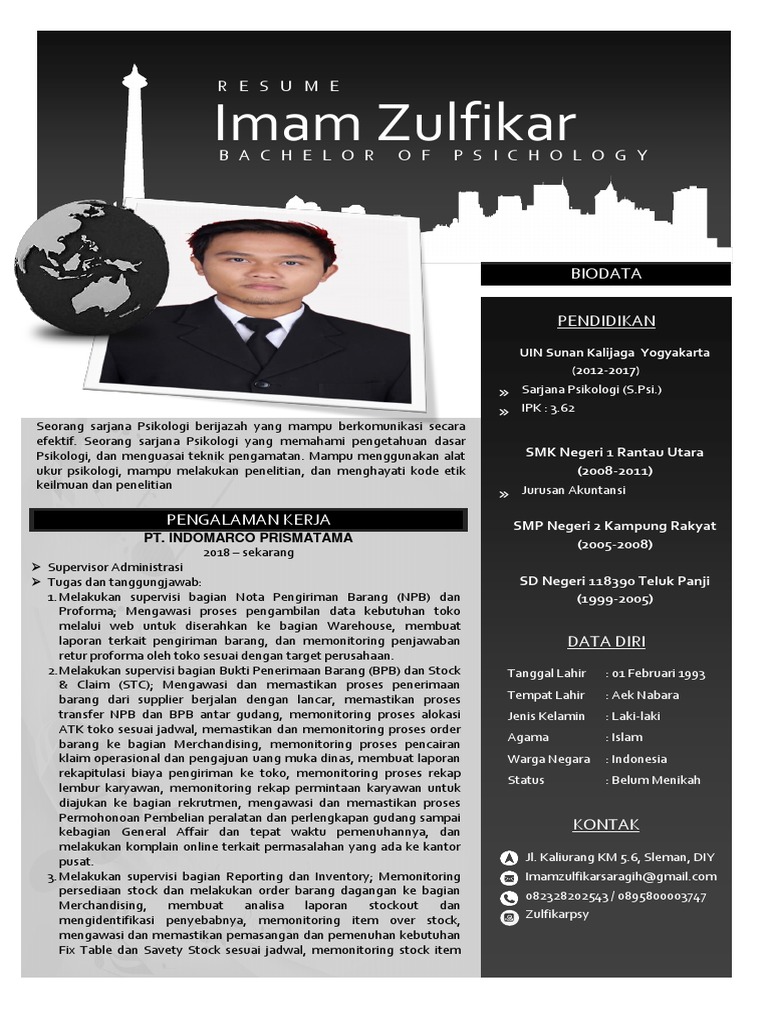 CV Imam Zulfikar Saragih PDF | PDF