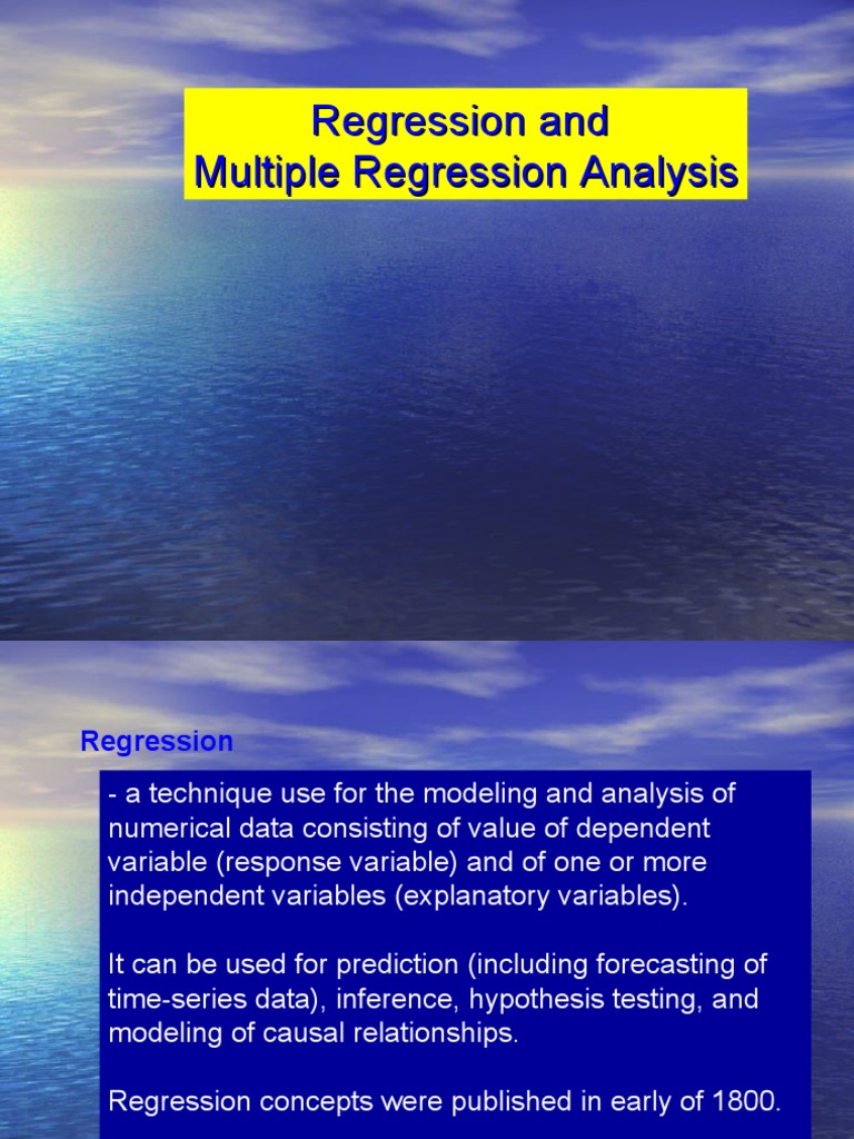 Regression and Multiple Regression Analysis | PDF | Regression Analysis | Errors And Residuals