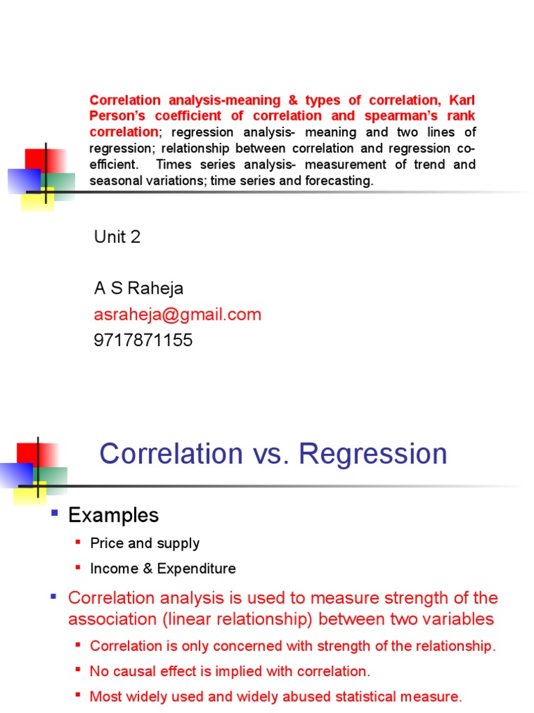 Correlation vs. Regression | PDF | Correlation And Dependence ...