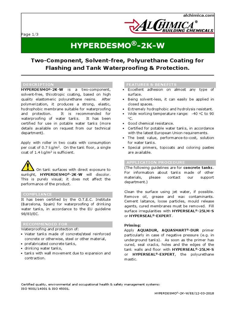 Hyperdesmo 2KW | PDF | Concrete | Water