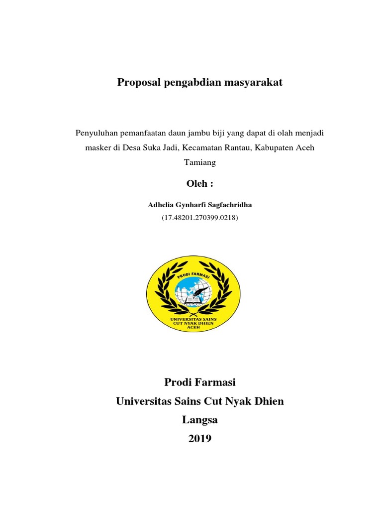 Proposal Pengabdian Masyarakat New | PDF