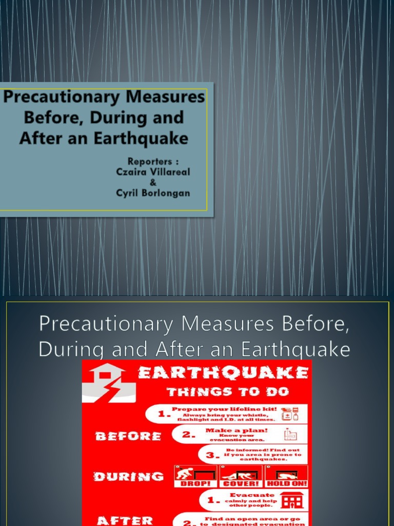 Precautionary Measures Before, During and After An | PDF | Earthquakes ...