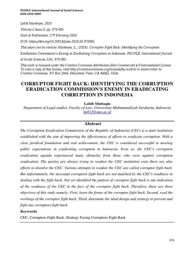 Corruptor Fight Back Identifying The Corruption Eradication