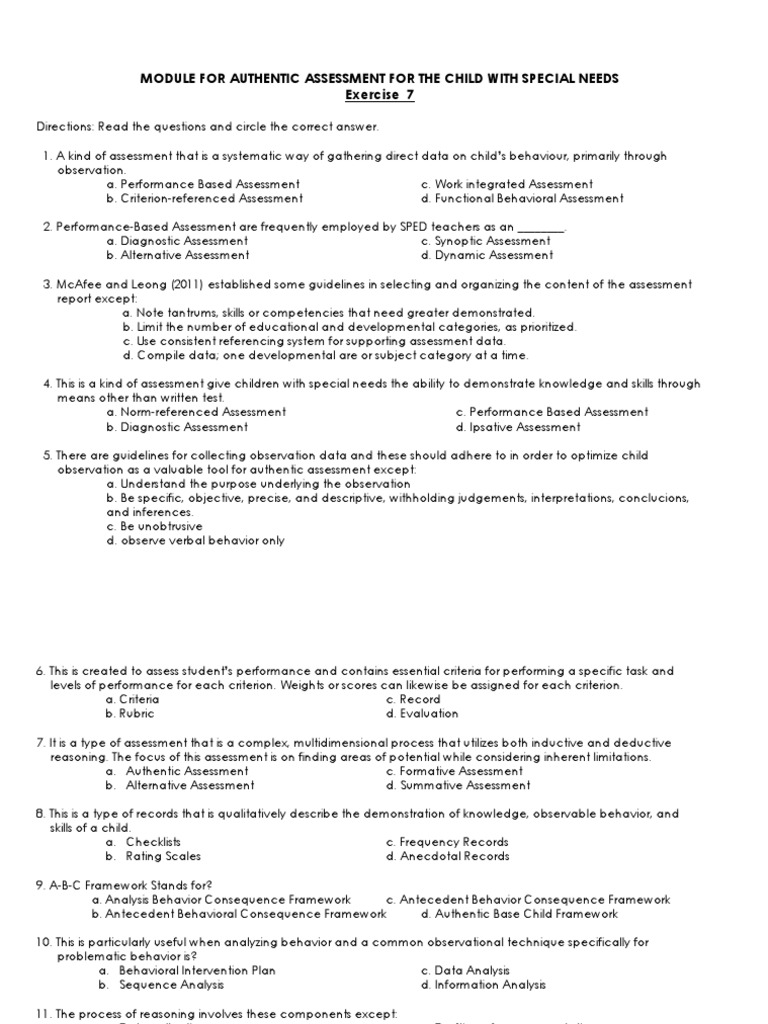 Accessing Assessment For Children With Disability | PDF