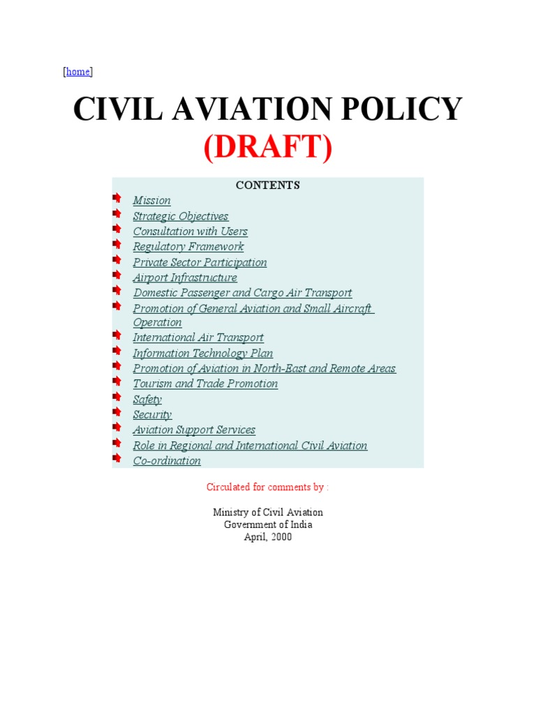 Civil Aviation Policy Overview | PDF | Airport | Airlines