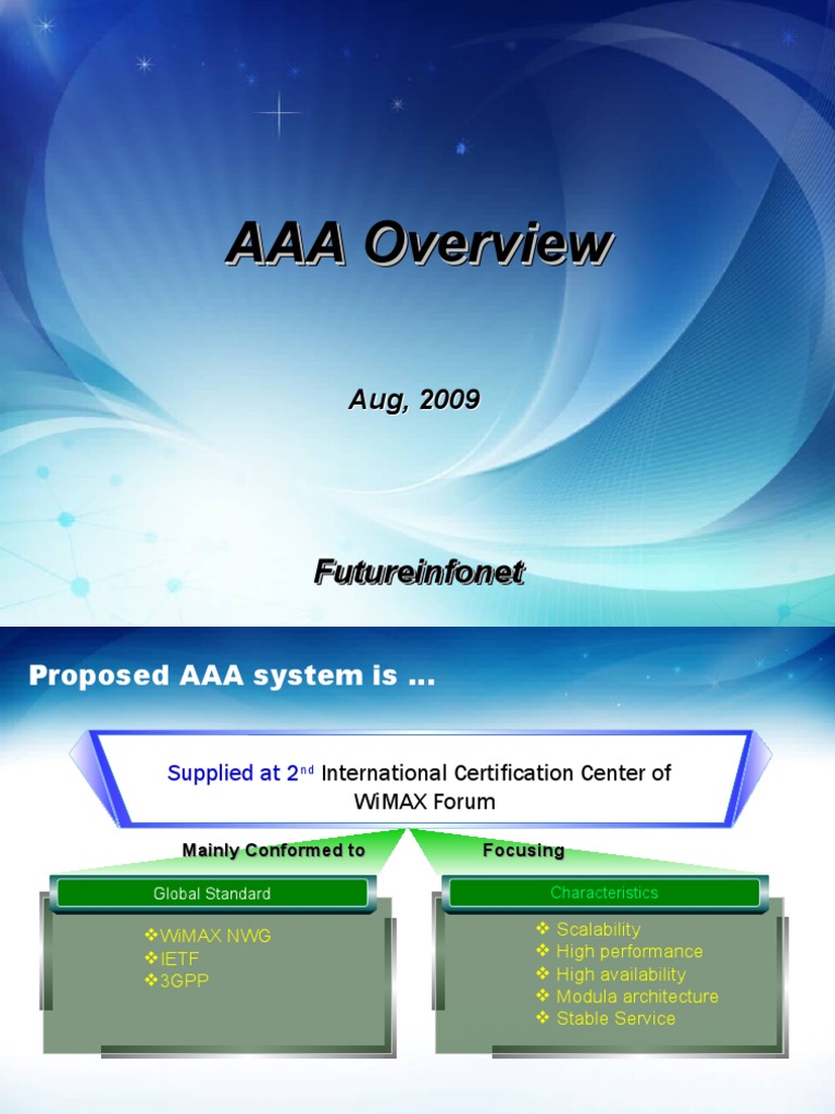 Overview of a Proposed AAA System for WiMAX Networks Focusing on ...