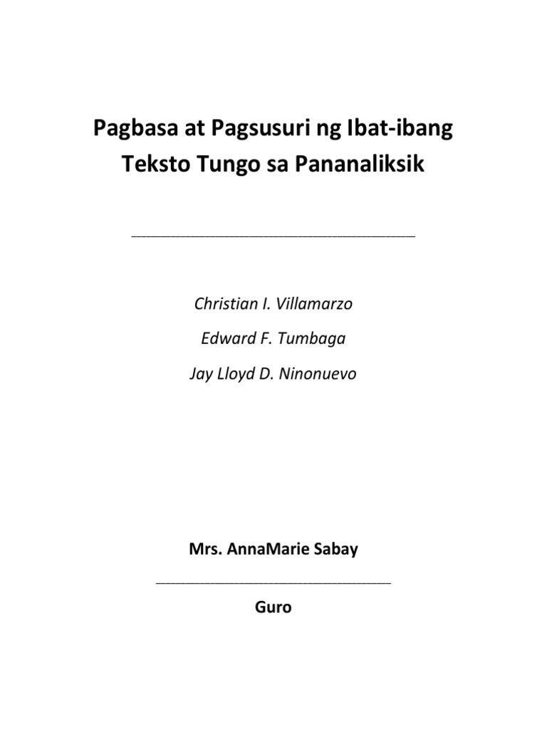Subhetibong Paglalarawan Ng Aklat | angaklate