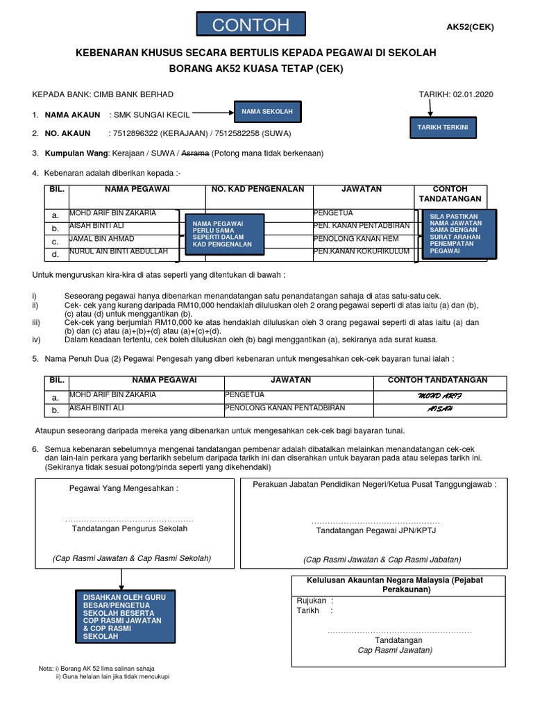 BORANG AK52 (CEK) SENARAI SEMAK Latest | PDF
