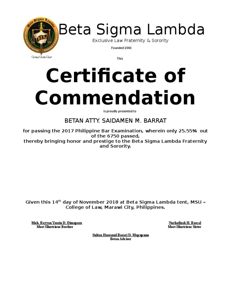 Passer Certificate | PDF