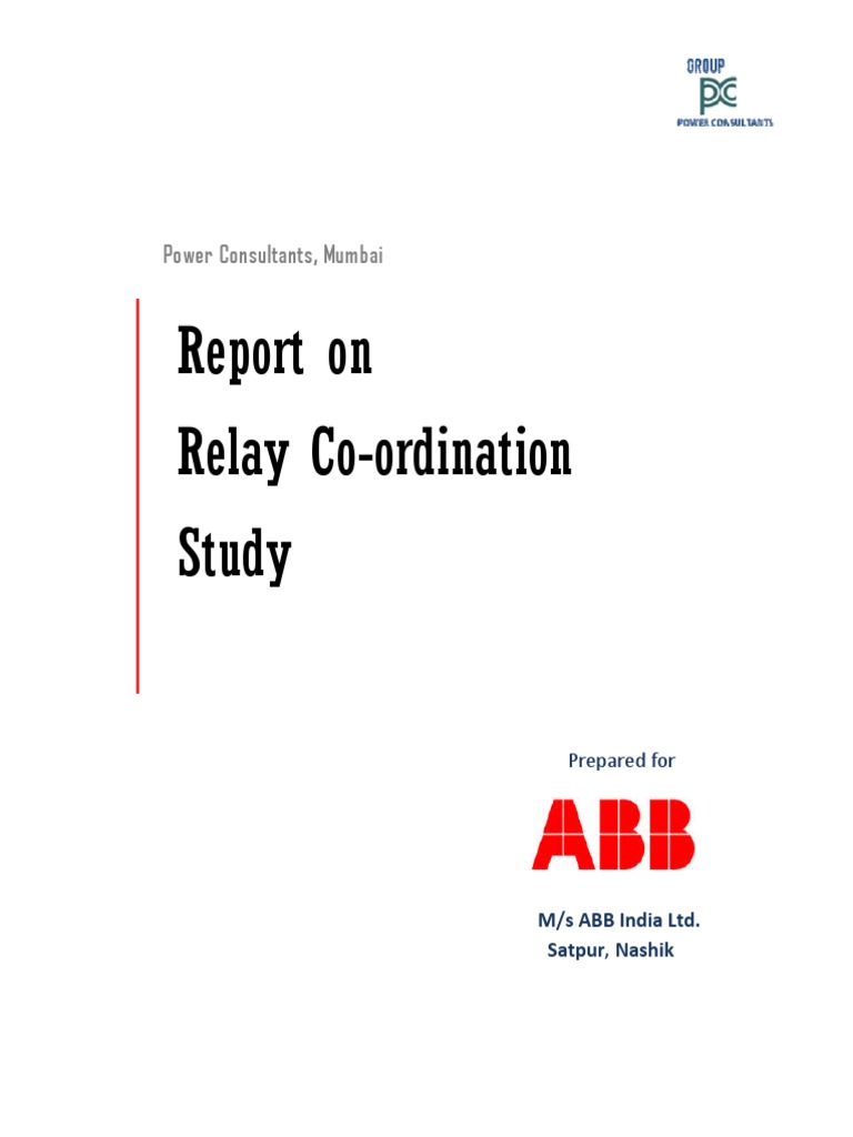 Report On Relay Co Ordination Study Prep Pdf Pdf