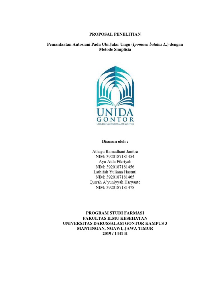 Proposal Simplisia Ubi Ungu | PDF