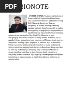Bionote Example Tagalog | PDF