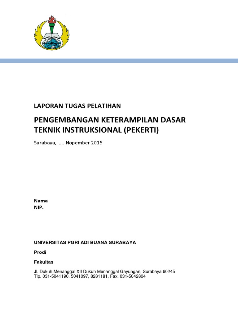 Template Laporan PEKERTI UNIPA | PDF