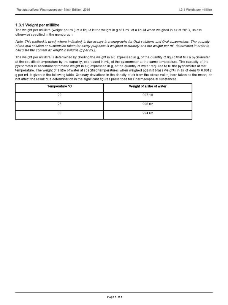7 1 3 1 1 3 1-Weight-Per-Millilitre | PDF