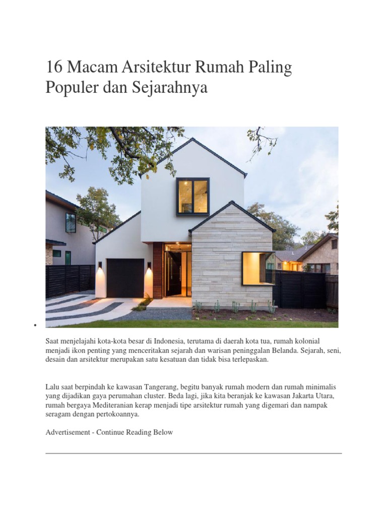 16 Macam Arsitektur Rumah Paling Populer Dan Sejarahnya Pdf
