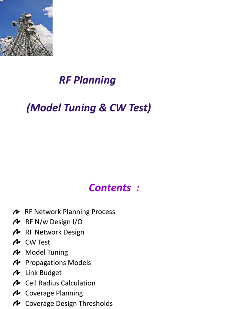 RF Planning (Model Tuning & CW Test) | PDF | Computers