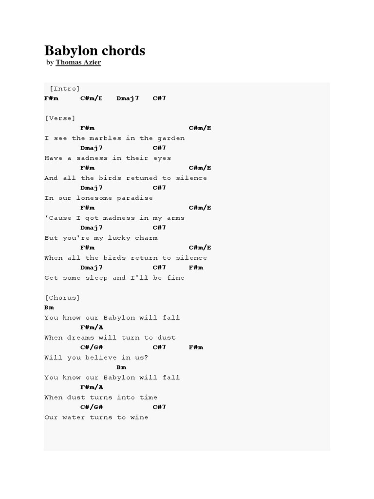 Babylon Chords | PDF
