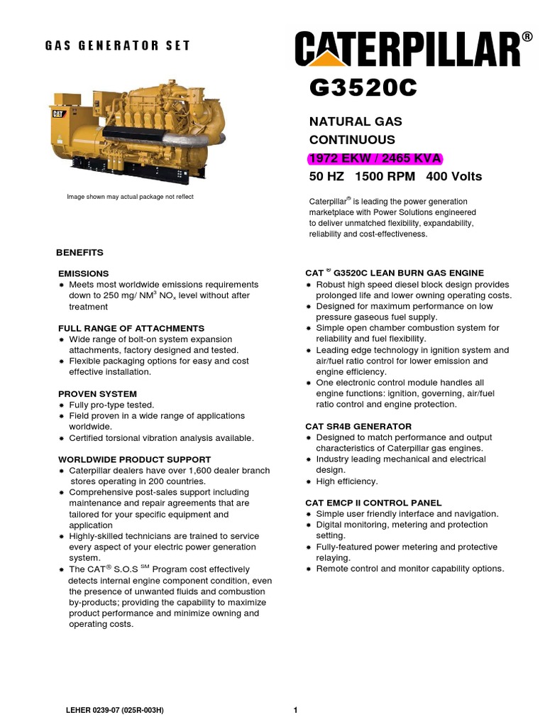 G3520C Spec - 1972 Kwe | PDF