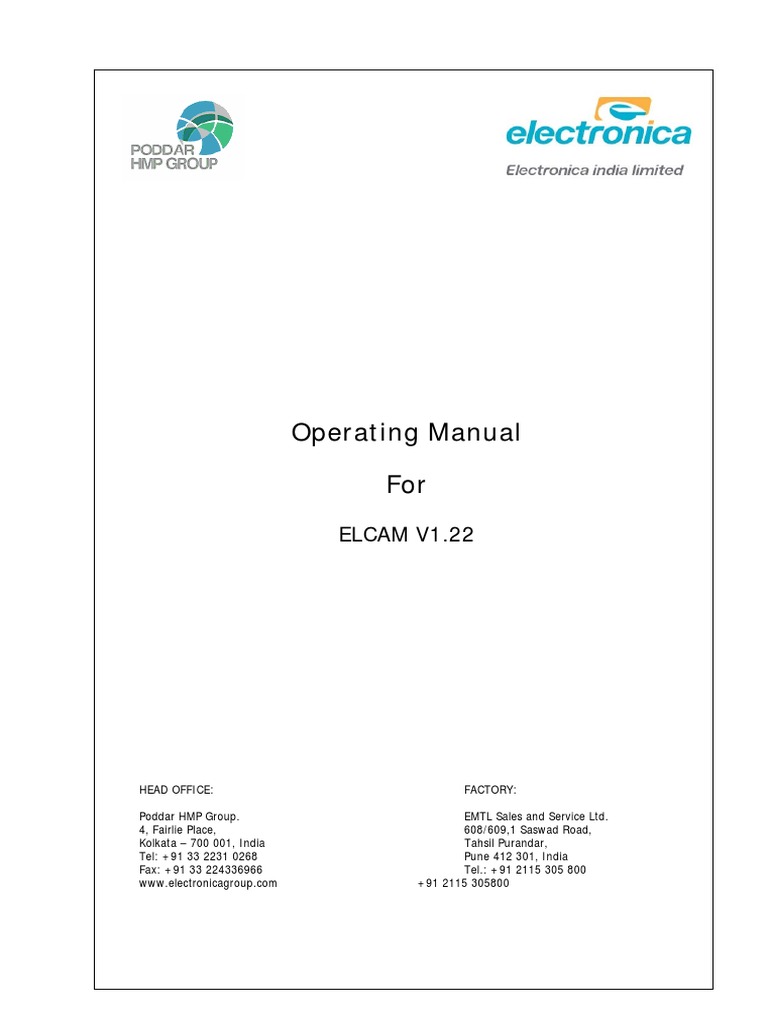 ELCAM Manual | PDF