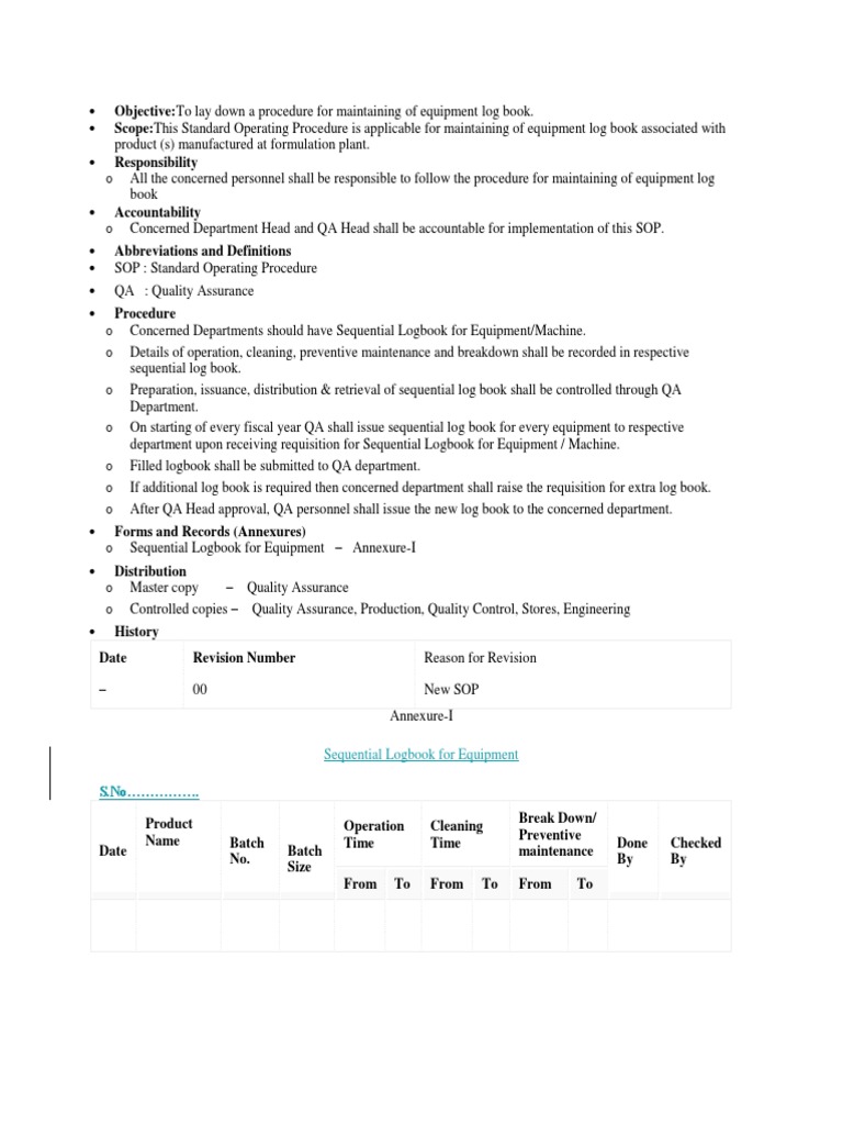 Machinery Log Book | PDF