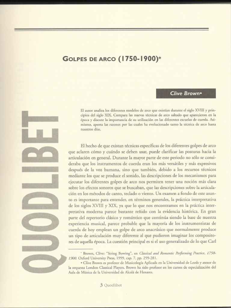 CLIVE BROWN - Golpes de Arco 1750-1900 PDF | PDF