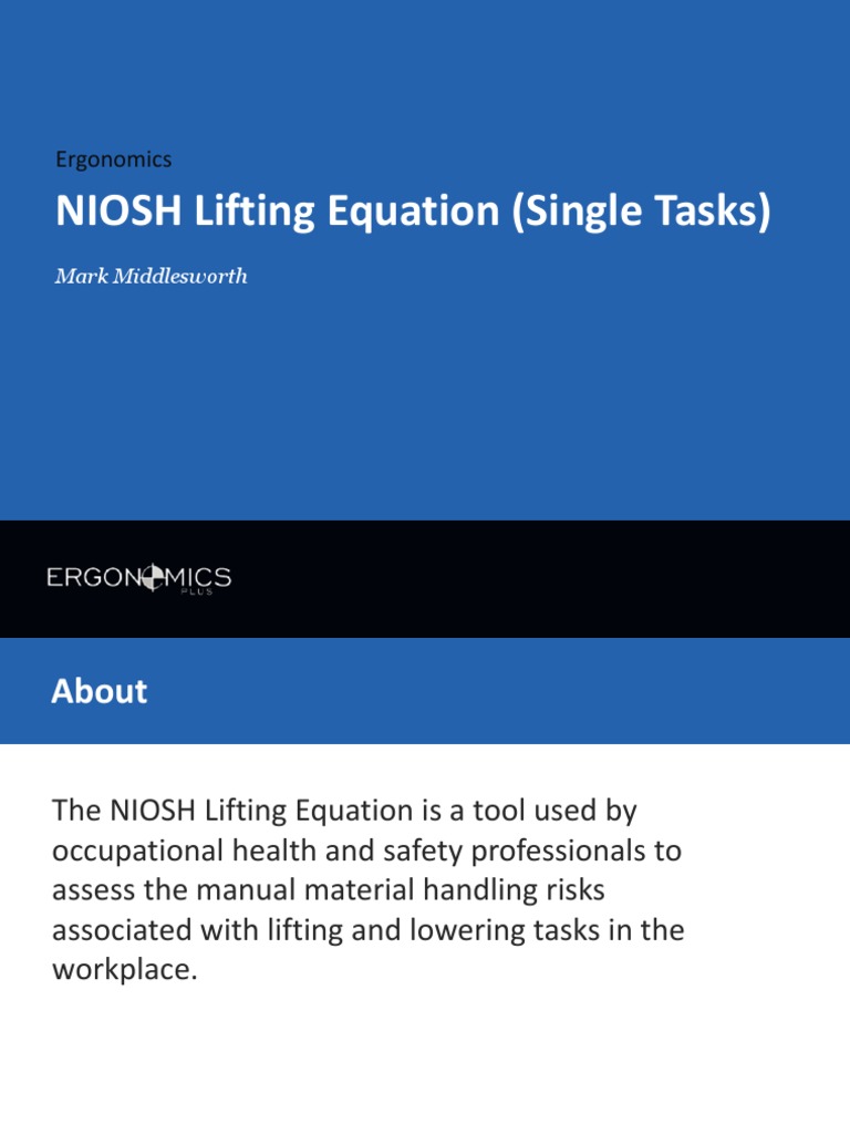 NIOSH Lifting Equation Guide | PDF