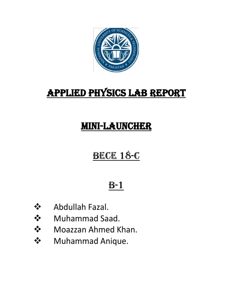 Applied Physics Lab Report (Mini-Launcher) | PDF