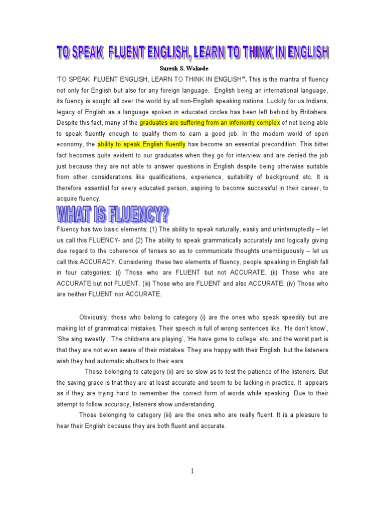 Think in English | PDF | Fluency | English Language