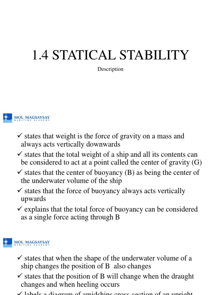 4 Statical Stability PDF | PDF
