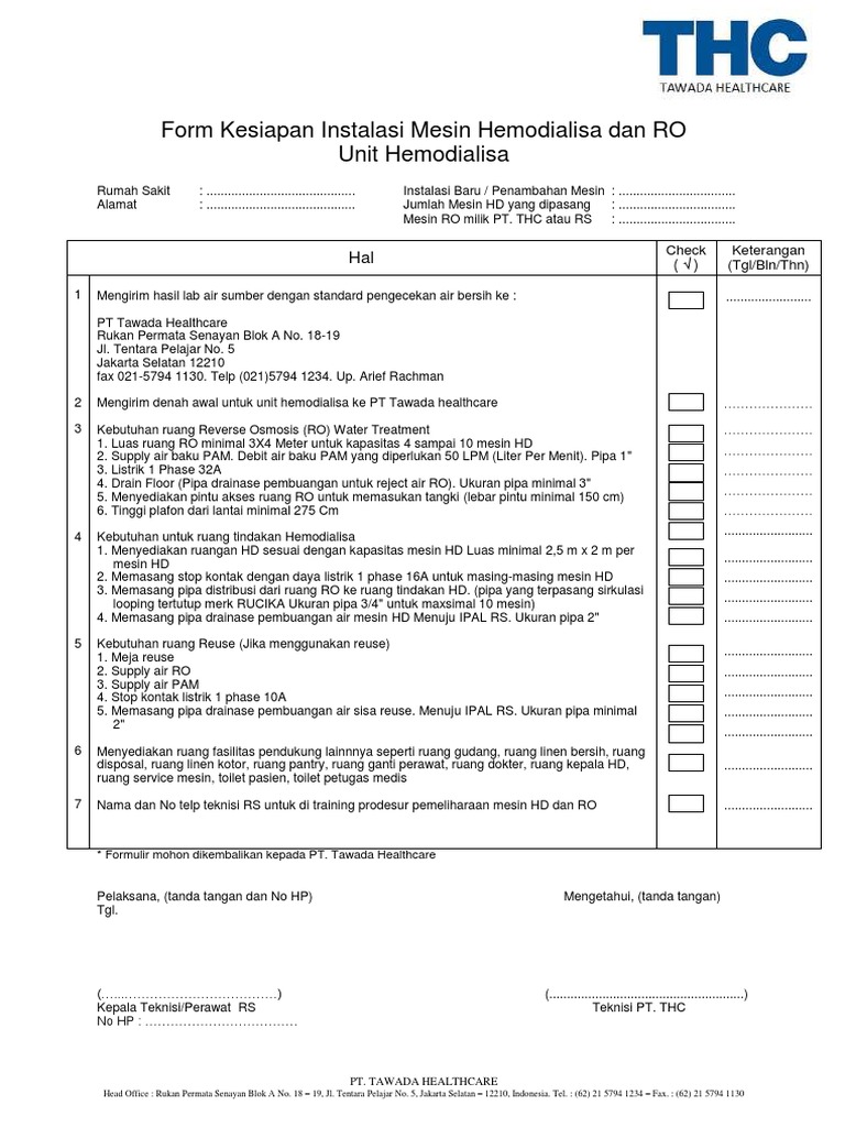Form-Checklist Kesiapan Mesin HD Dan | PDF