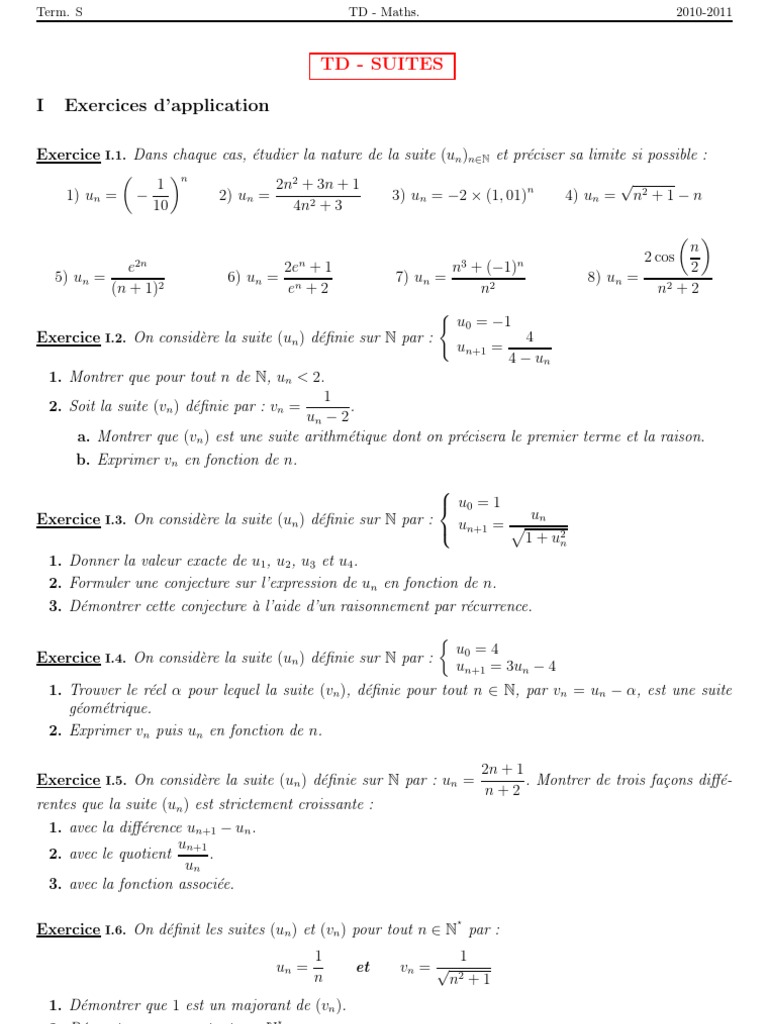 Suites | Mathématiques discrètes | Analyses