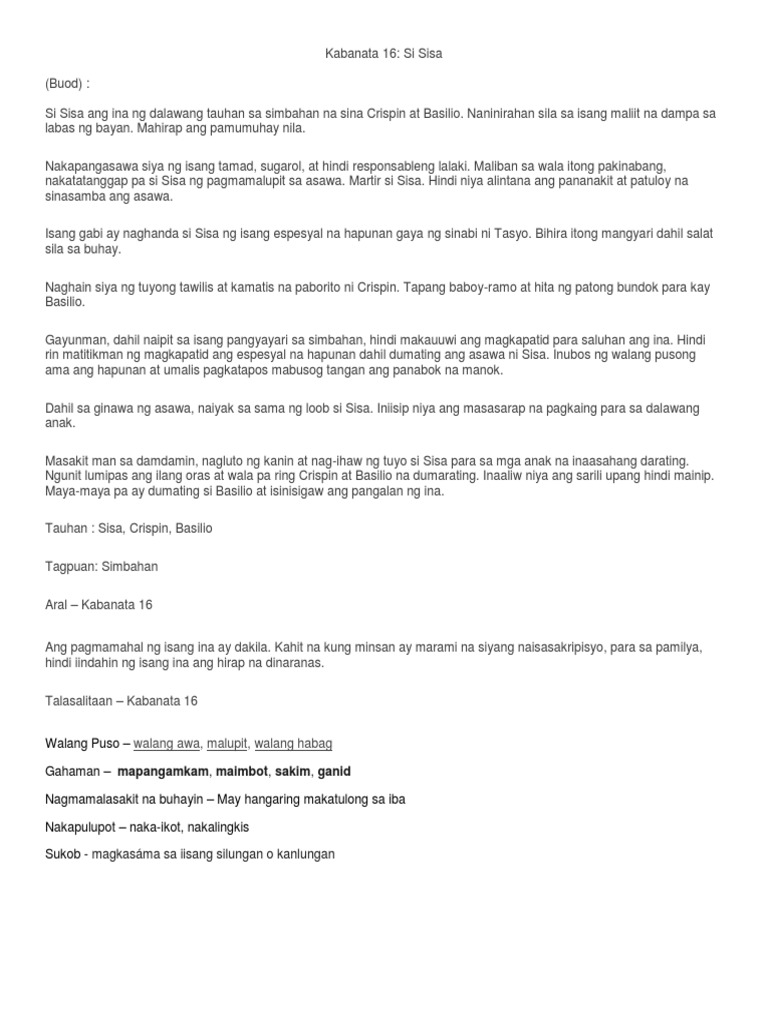 Kabanata 16 Si Sisa | PDF