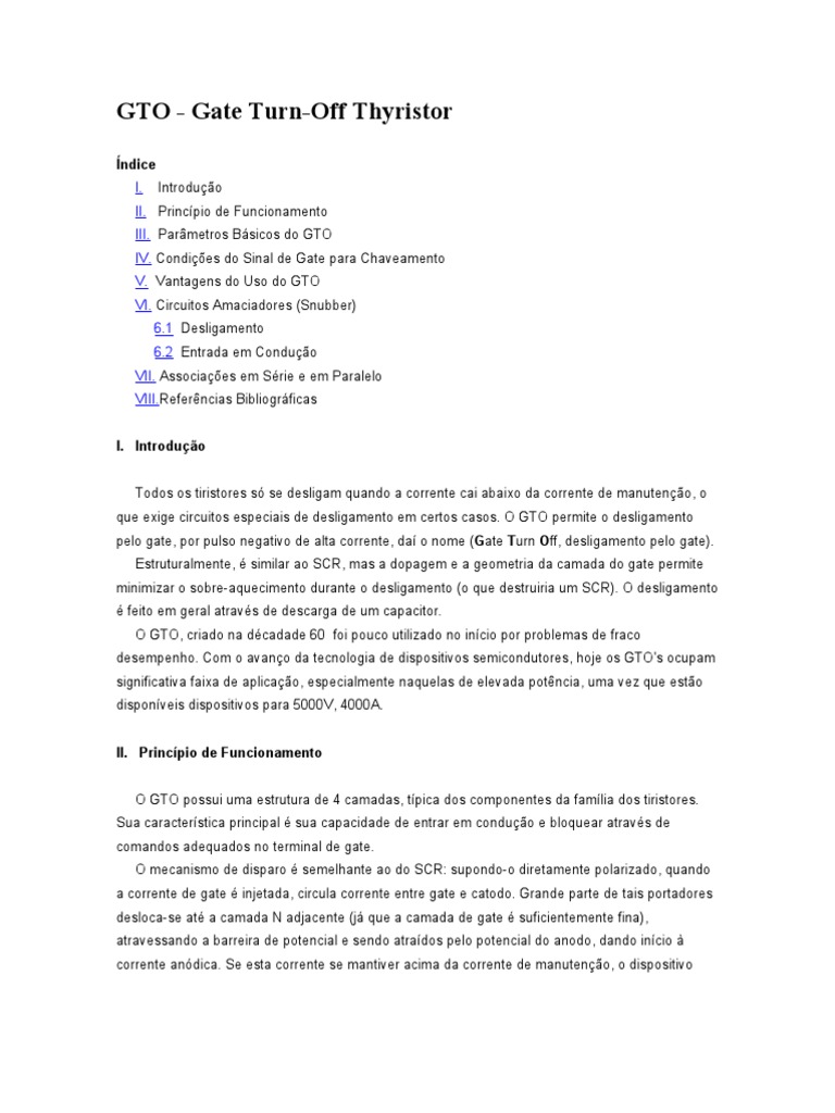 GTO | PDF | Rede elétrica | Capacitor