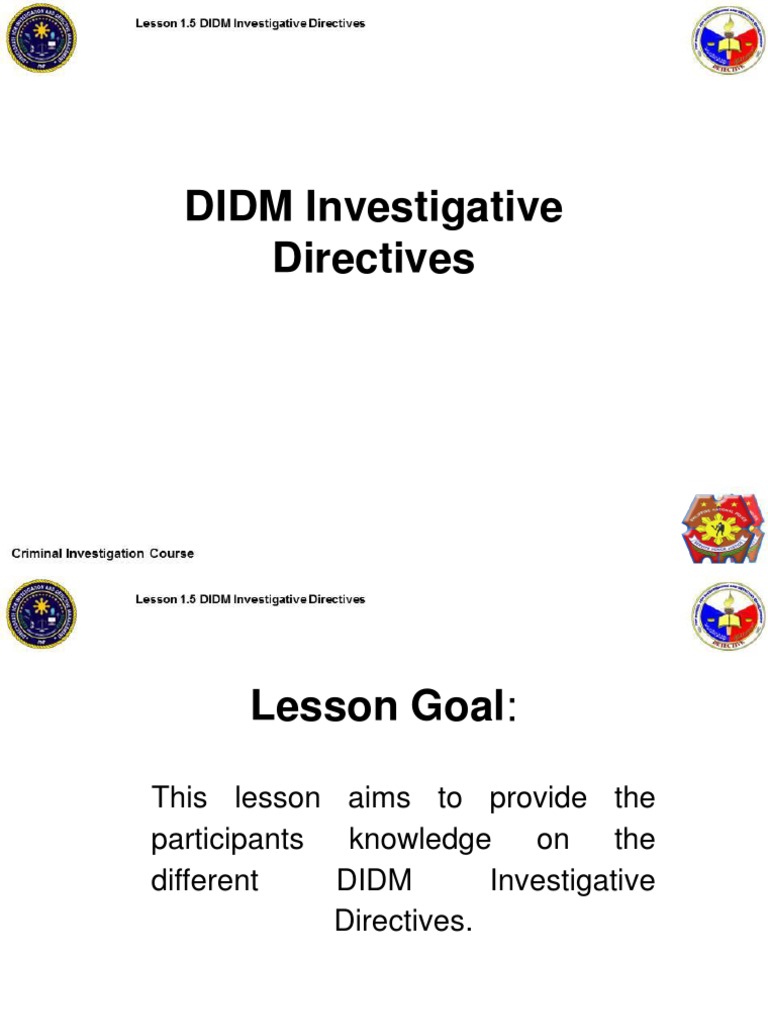 1.5 DIDM Investigative Directives | PDF