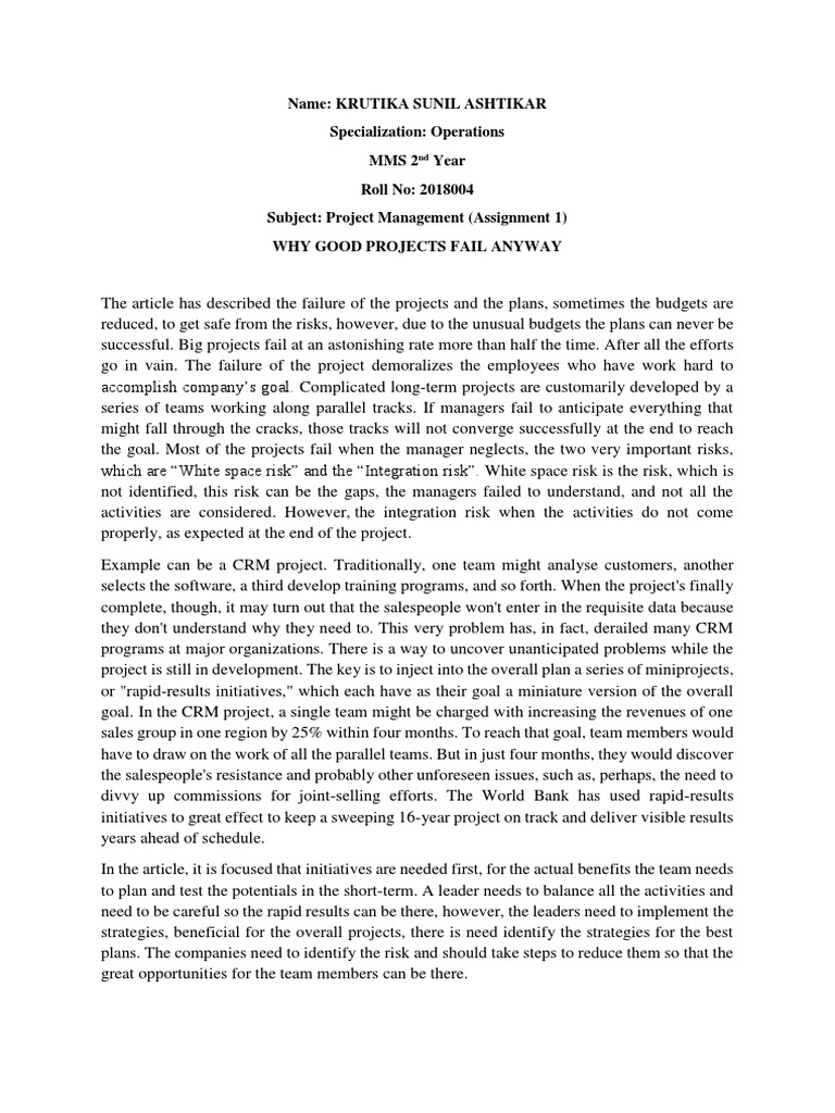 Why Big Projects Fail Anyway | PDF