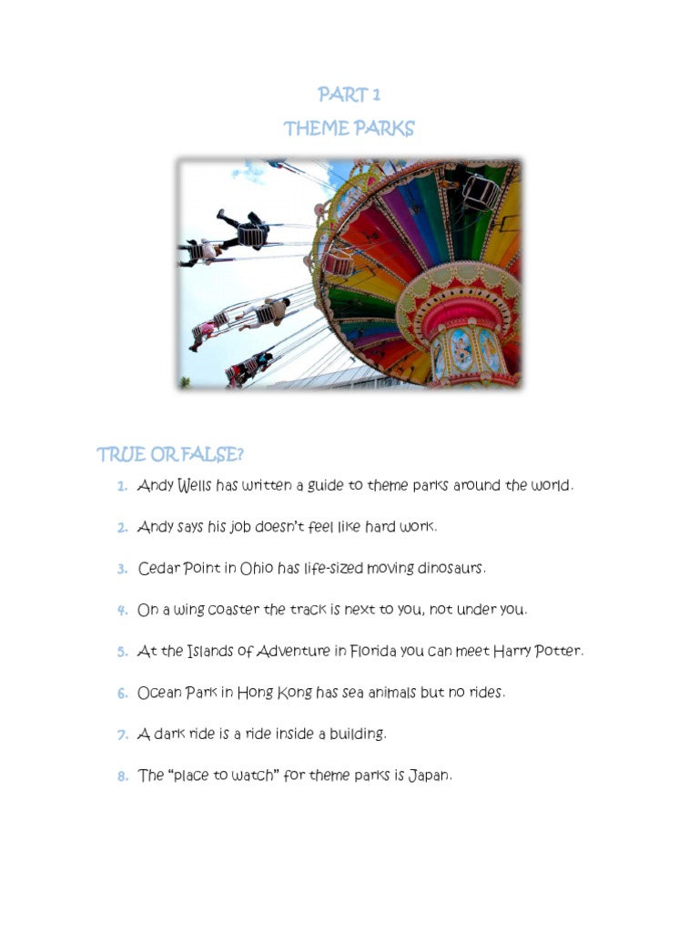 Theme Parks, Language School & Mobile Phones | PDF | Travel