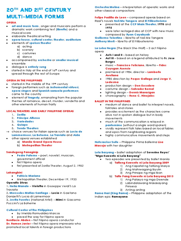 Philippine Opera and Multimedia Evolution | PDF | Art