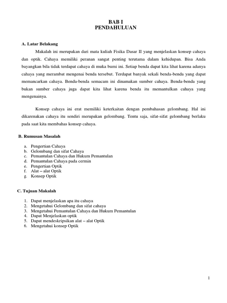 FISDAS II Cahaya Dan Optik | PDF