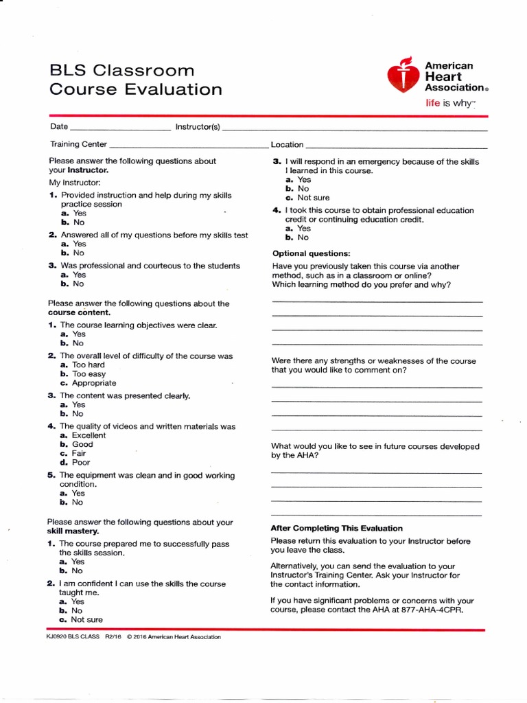 BLS Evaluation Form037 | PDF