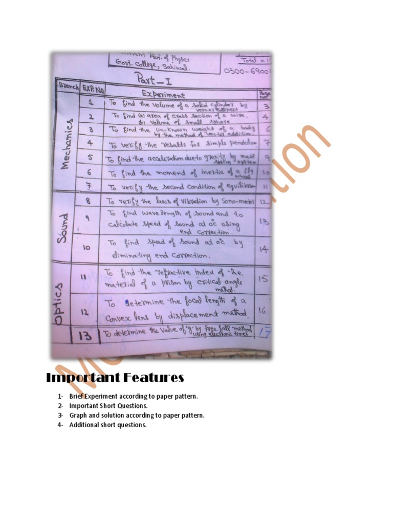 1st Year Physics Practical PDF | PDF | Business