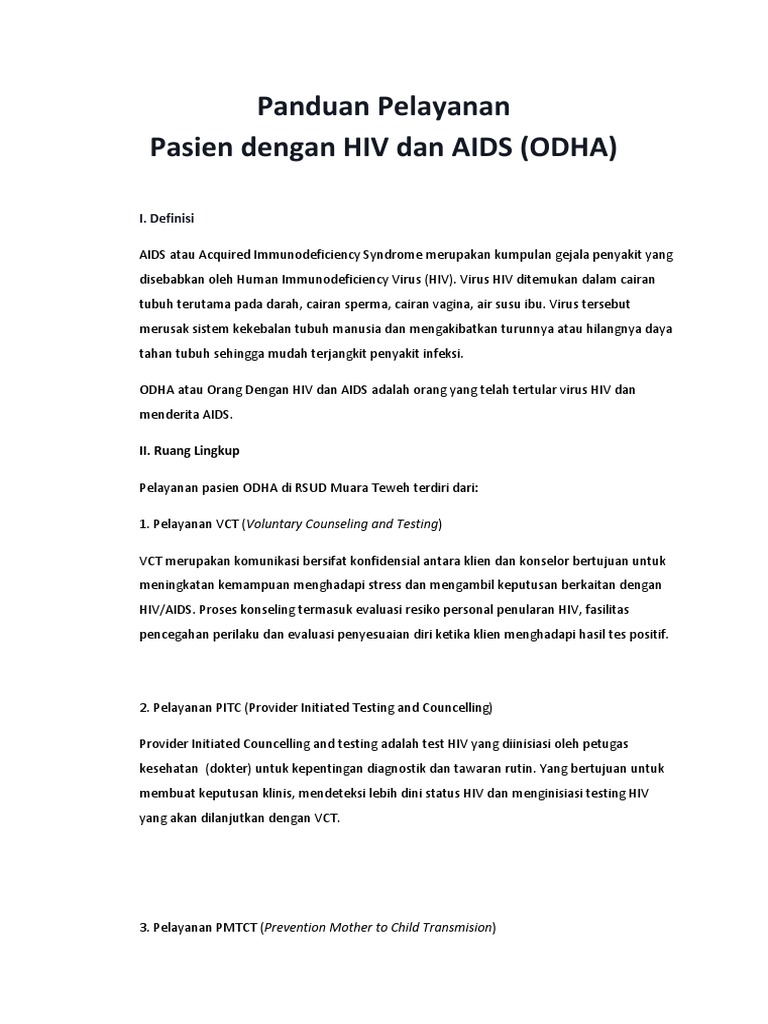 Panduan Pelayanan Hiv Dan Aids | PDF