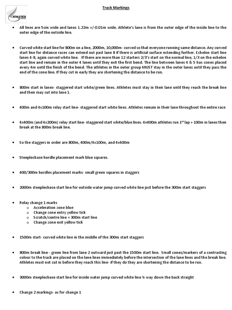Generic Track Markings PDF | PDF