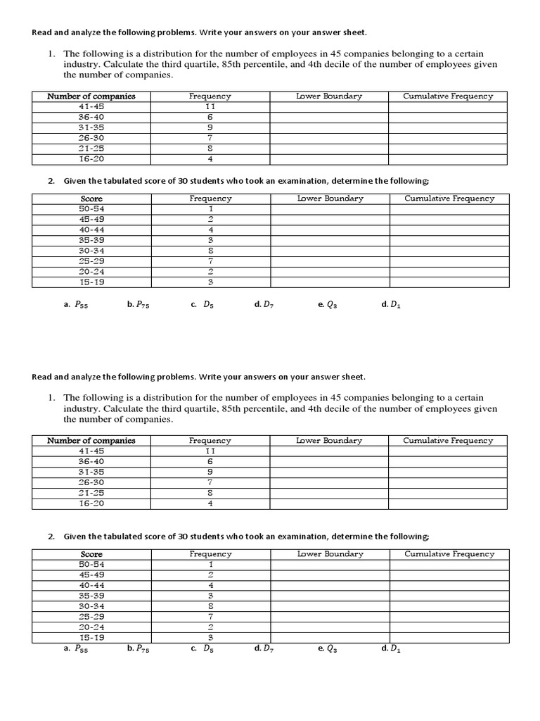 Calculating 4th Decile and Percentiles | PDF