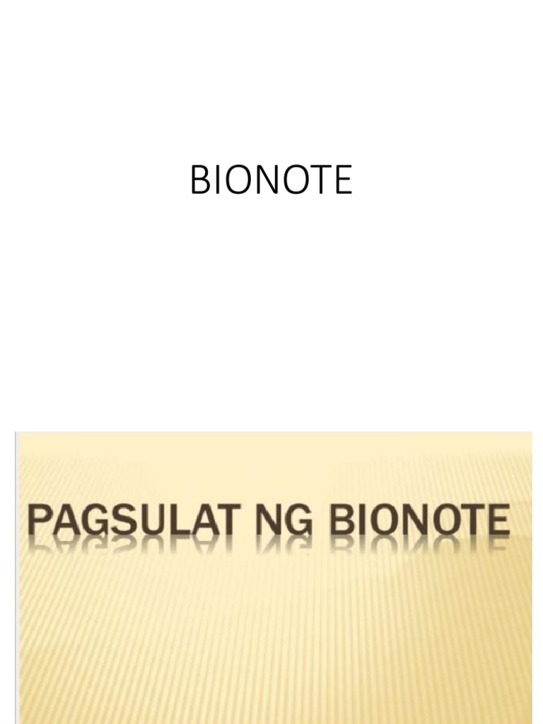 BIONOTE | PDF
