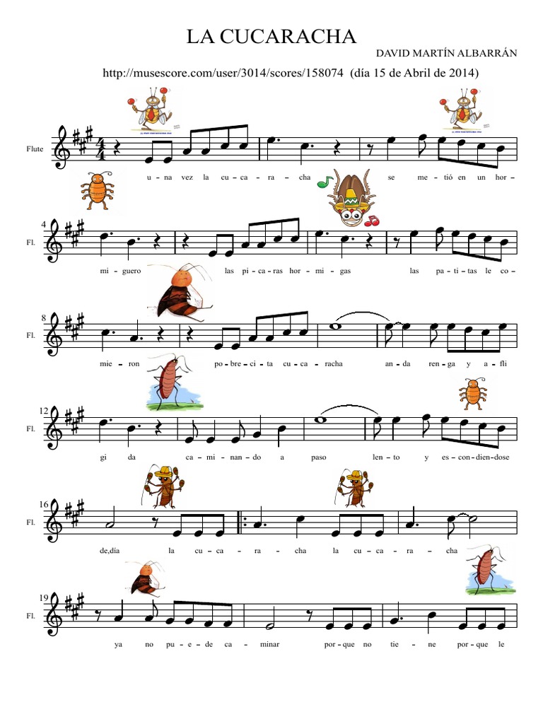 Análisis de "La Cucaracha" en Flute | PDF