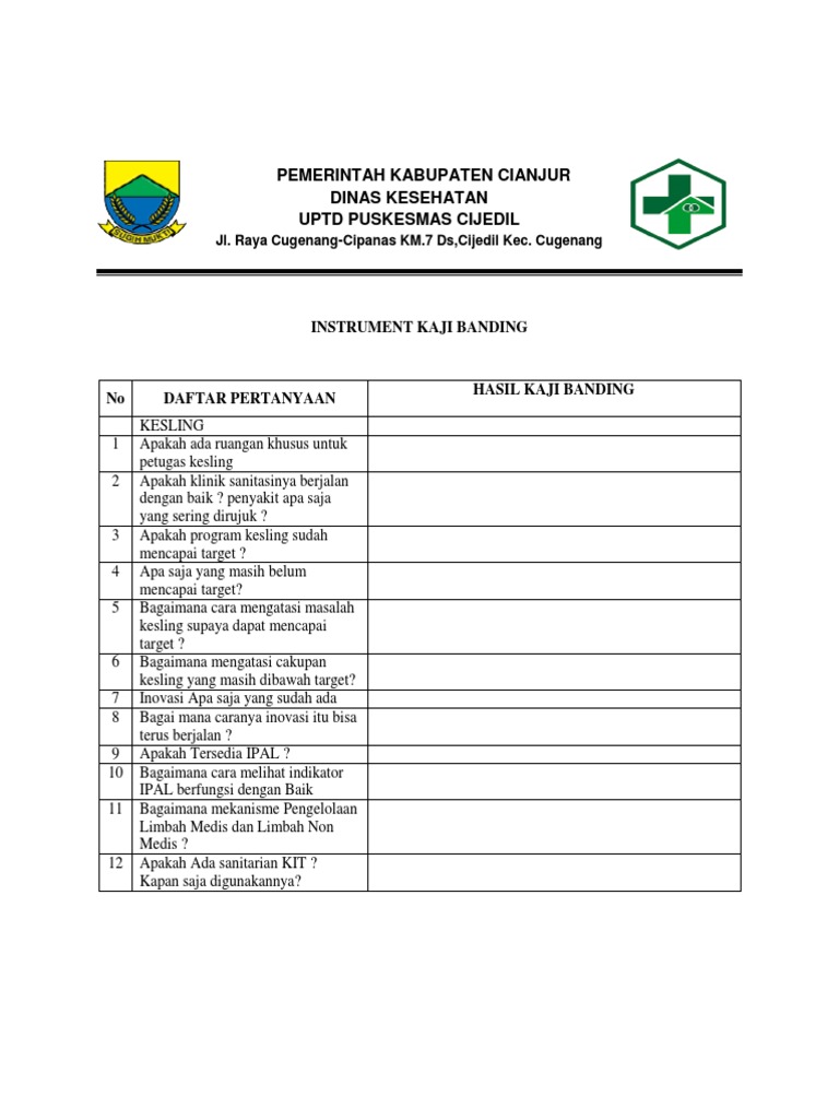 Instrumen Kaji Banding Kesling | PDF