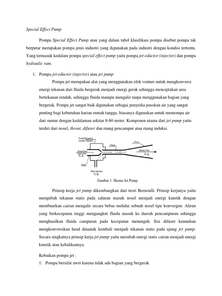 Pompa Jet dan Hydraulic Ram: Penjelasan | PDF | Teknologi & Rekayasa